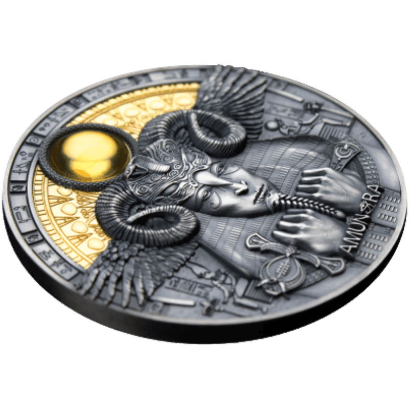 Divine Faces Of The Sun - Amun Ra Silver Gilded Coin 3 Oz 2020 ...
