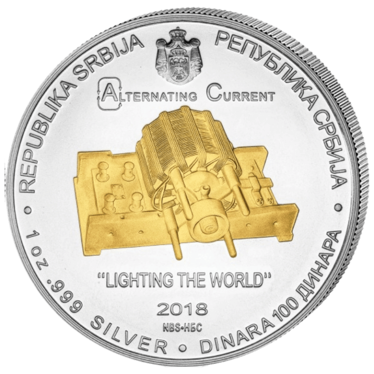 Nikola Tesla - Silver Gilded Coin 1 Oz 2018 - Bullion Club