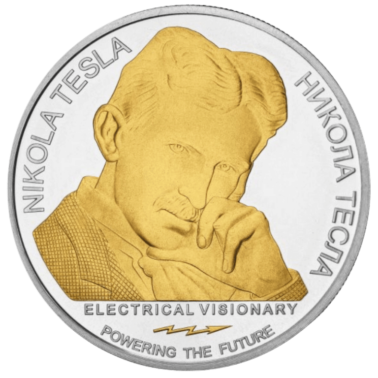 Nikola Tesla - Silver Gilded Coin 1 Oz 2018 - Bullion Club