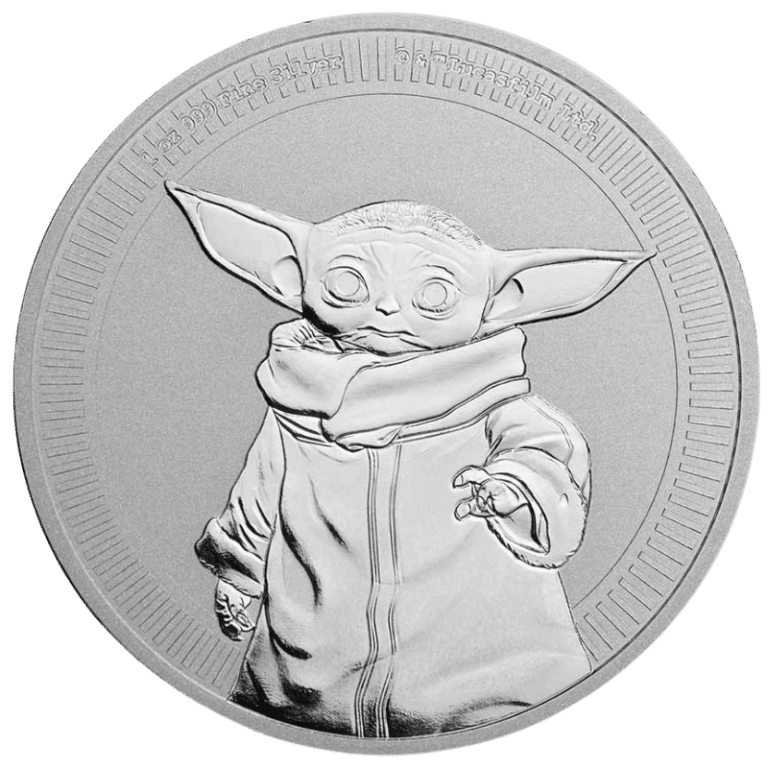 Star Wars - Mandalorian - Grogu Baby Yoda Silver Coin 1 Oz 2021 ...