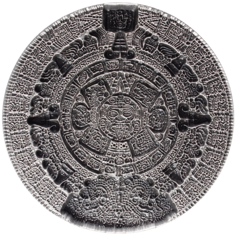 Shield Stacker – Aztec Sun Stone Silver Stackable 2 Oz 2022 - Bullion Club