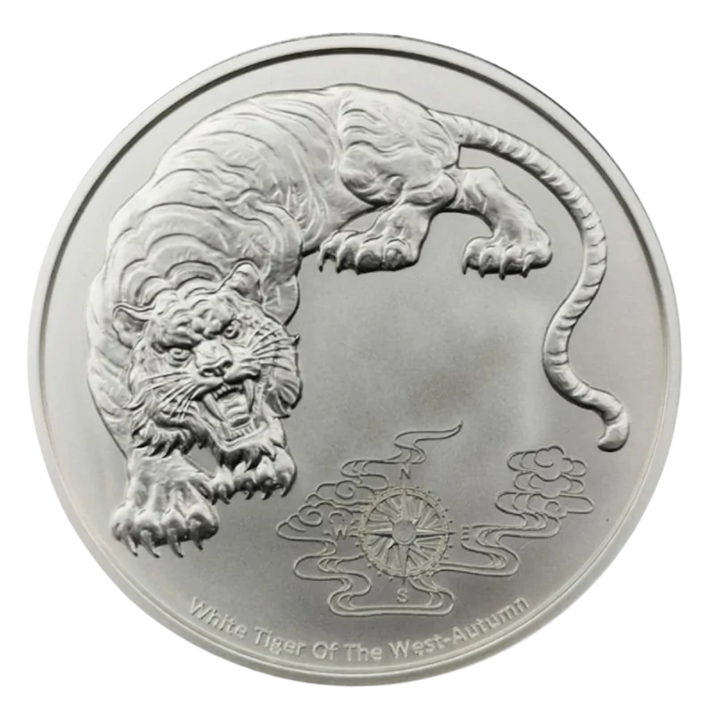 Four Guardians - White Tiger Silver Coin 1 Oz 2023 - Bullion Club