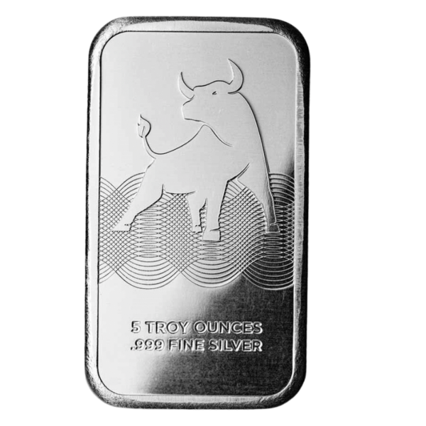 Wall Street Bull Silver Bar 5 oz - Bullion Club