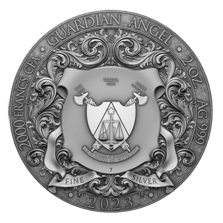 Guardian Angel Silver Coin Antiqued 2 Oz 2023 - Bullion Club