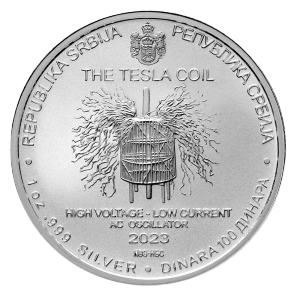 Nikola Tesla – Tesla Coils Silver Coin 1 Oz 2023 - Bullion Club