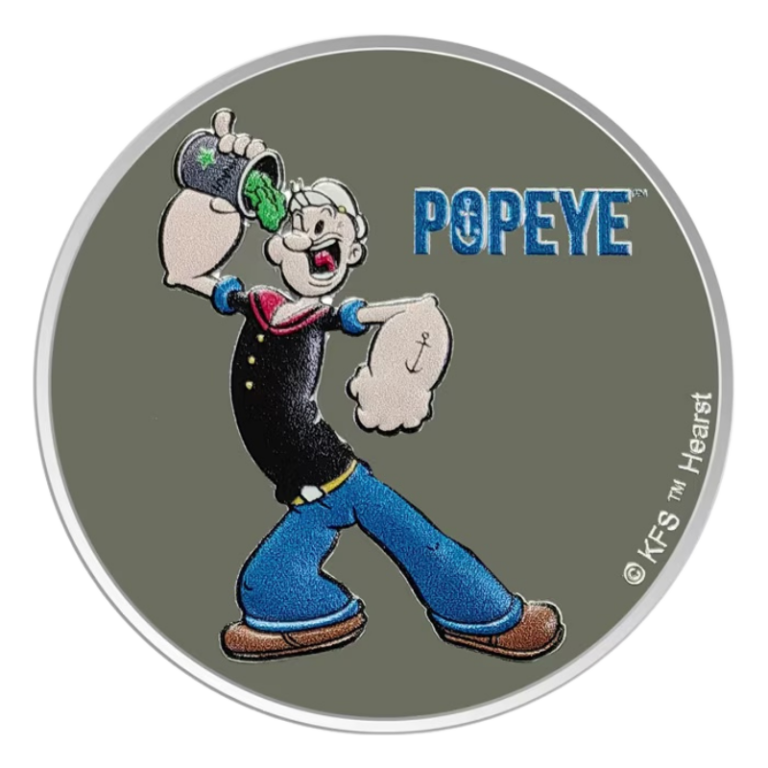 Fiji Popeye Silver Color Coin 1 Oz 2024 - Bullion Club
