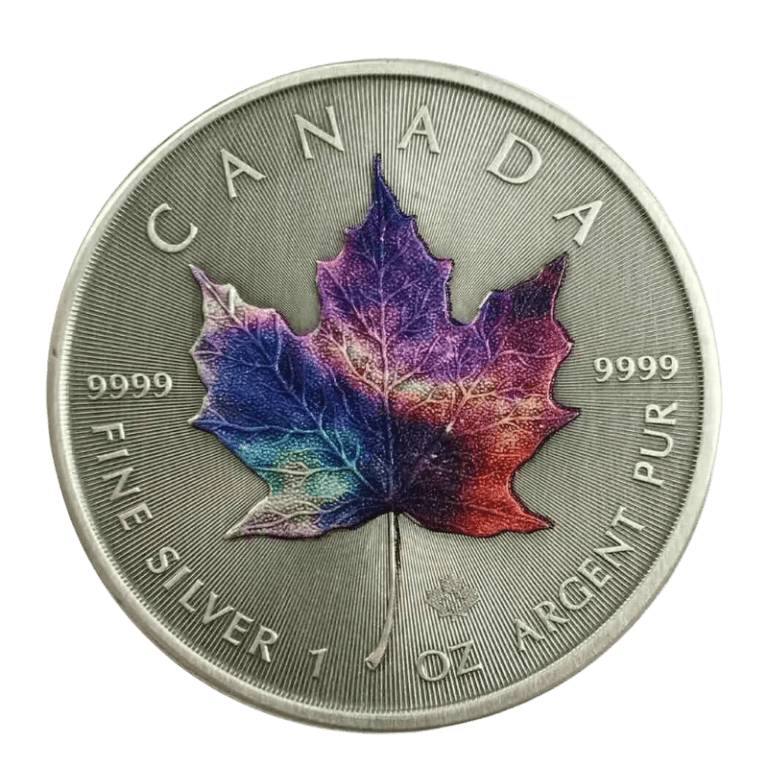 Canadian Maple Leaf Galaxy Silver Color Coin 1 Oz 2024 - Bullion Club