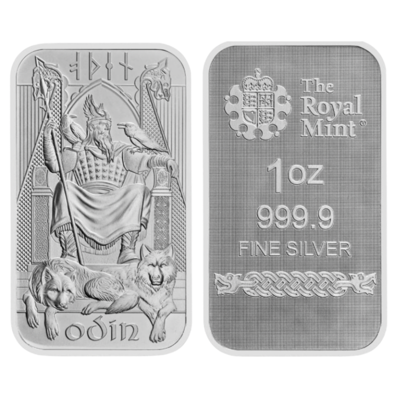 British Norse Gods Odin Silver Bar 1 Oz 2024 - Bullion Club