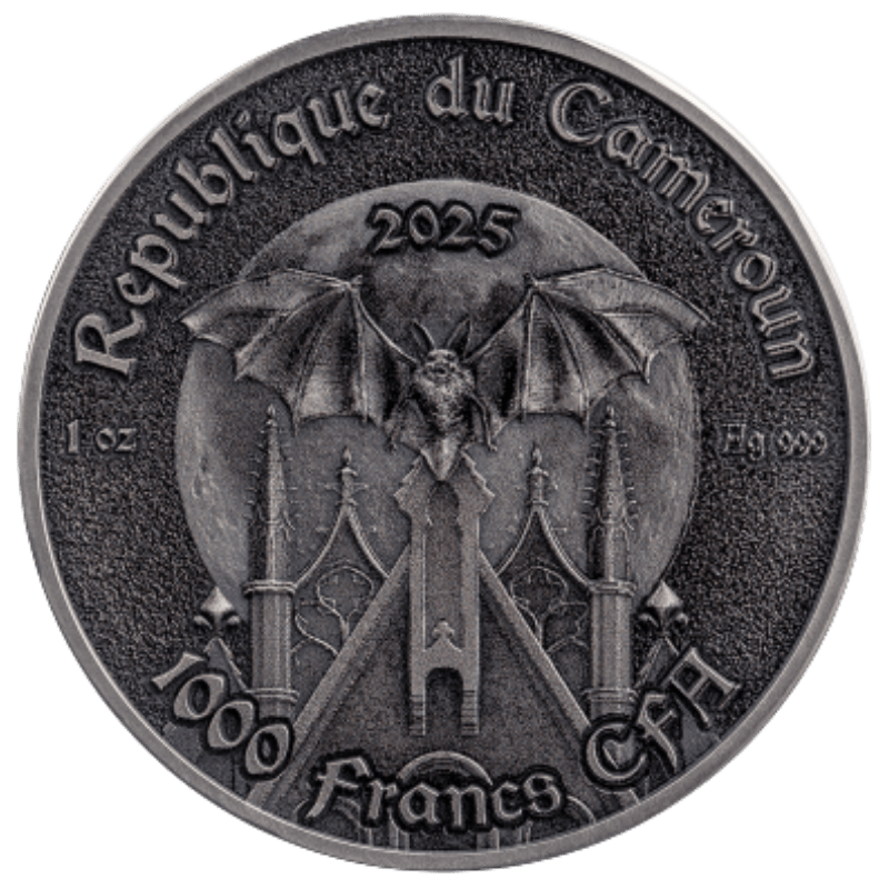 Creatures of Nocturne - The Raven Silver Color Coin Antiqued 1 Oz 2025 ...
