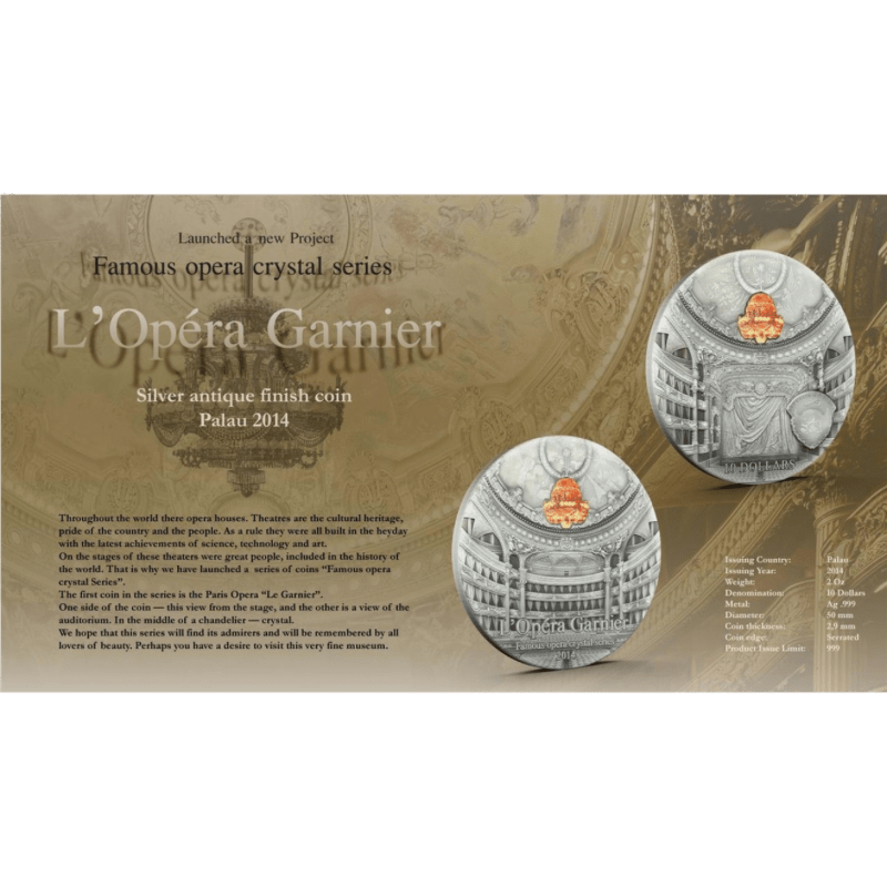 Famous Opera Crystal - L'Opéra Garnier Silver Coin Antiqued 2 Oz 2014 ...
