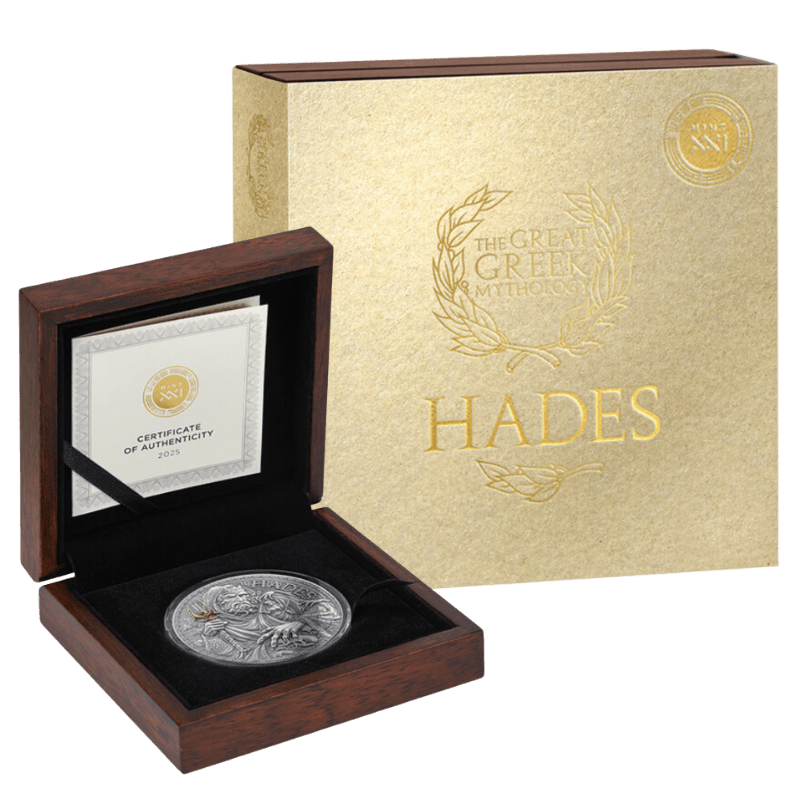 Great Greek Mythology – Hades Silver Gilded Coin Antiqued 2 Oz 2025 ...
