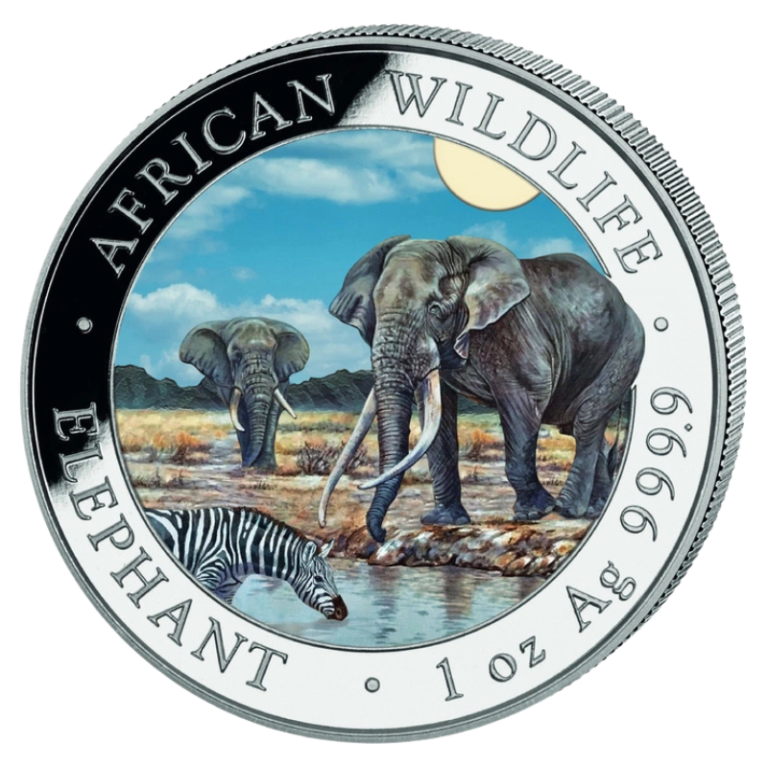 African Wildlife Elephant Silver Color Coin 1 Oz 2026 - Bullion Club