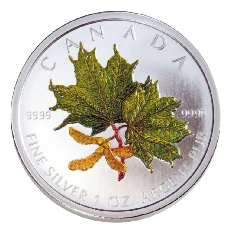 Canadian Maple Leaf Spring Silver Color Coin 1 Oz 2002 - Bullion Club